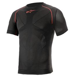 Alpinestars Ride Tech V2 Top Short Sleeve Black Red Summer - Chromeburner